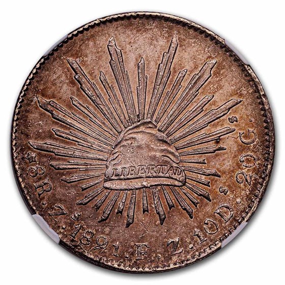 Buy 1891-Zs FZ Mexico Silver 8 Reales MS-61 NGC | APMEX