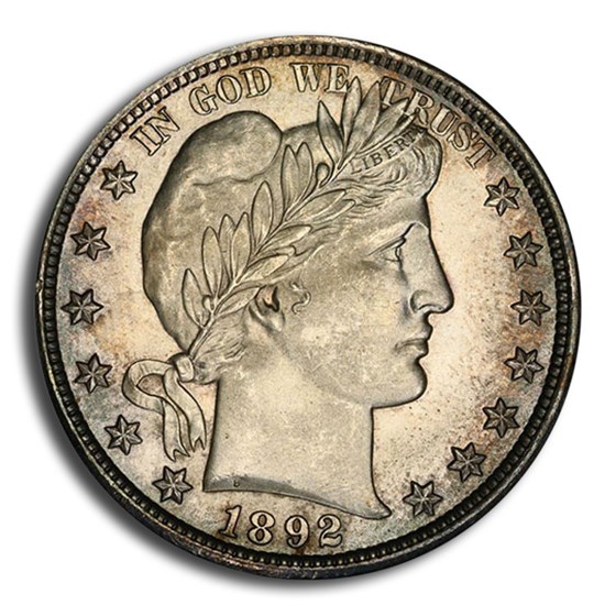 1892 Barber Half Dollar MS-64+ PCGS