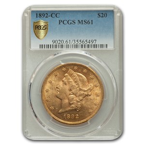 Buy 1892-CC $20 Liberty Gold Double Eagle MS-61 PCGS | APMEX