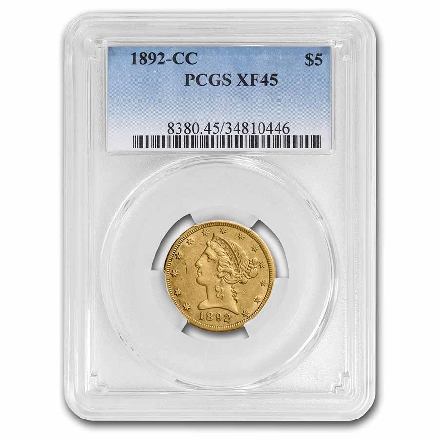 Buy 1892-CC $5 Liberty Gold Half Eagle XF-45 PCGS | APMEX