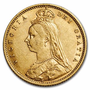 Buy 1892 Great Britain Gold 1/2 Sovereign Victoria Shield AU | APMEX