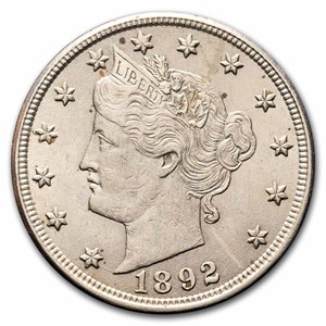 1892 Liberty Head V Nickel BU Details