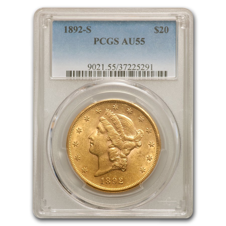 Buy 1892-S $20 Liberty Gold Double Eagle AU-55 PCGS | APMEX