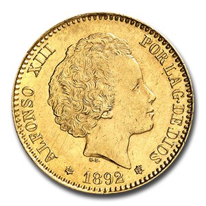 Buy 1892-* Spain Gold 20 Pesetas Alfonso XIII MS-61 NGC | APMEX