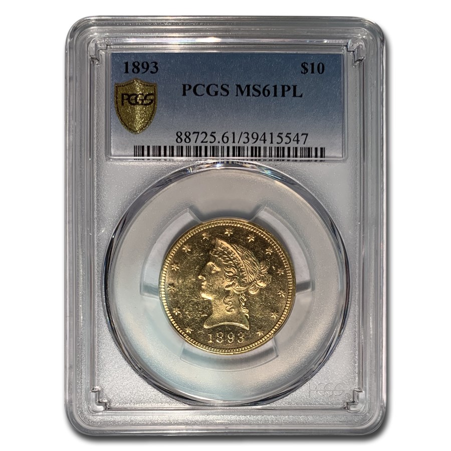 Buy 1893 $10 Liberty Gold Eagle MS-61 PCGS (PL) | APMEX