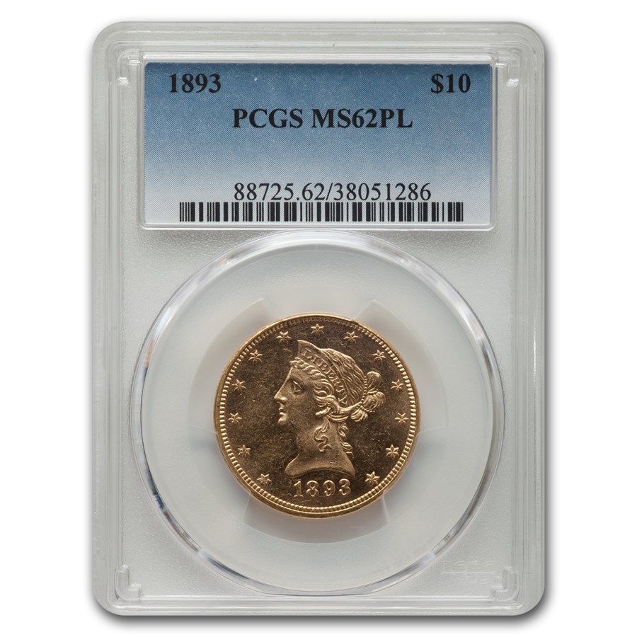 Buy 1893 $10 Liberty Gold Eagle MS-62 PCGS (PL) | APMEX