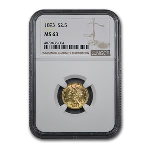 Buy 1893 $2.50 Liberty Gold Quarter Eagle MS-63 NGC | APMEX