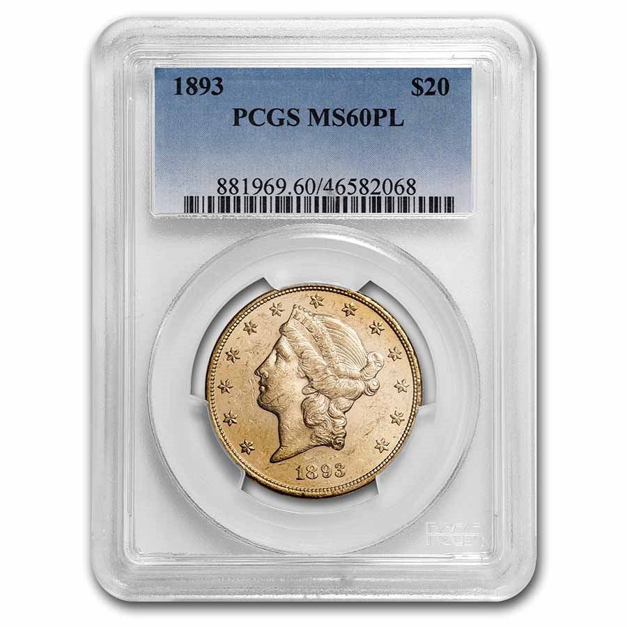 Buy 1893 $20 Liberty Gold Double Eagle MS-60 PL PCGS | APMEX