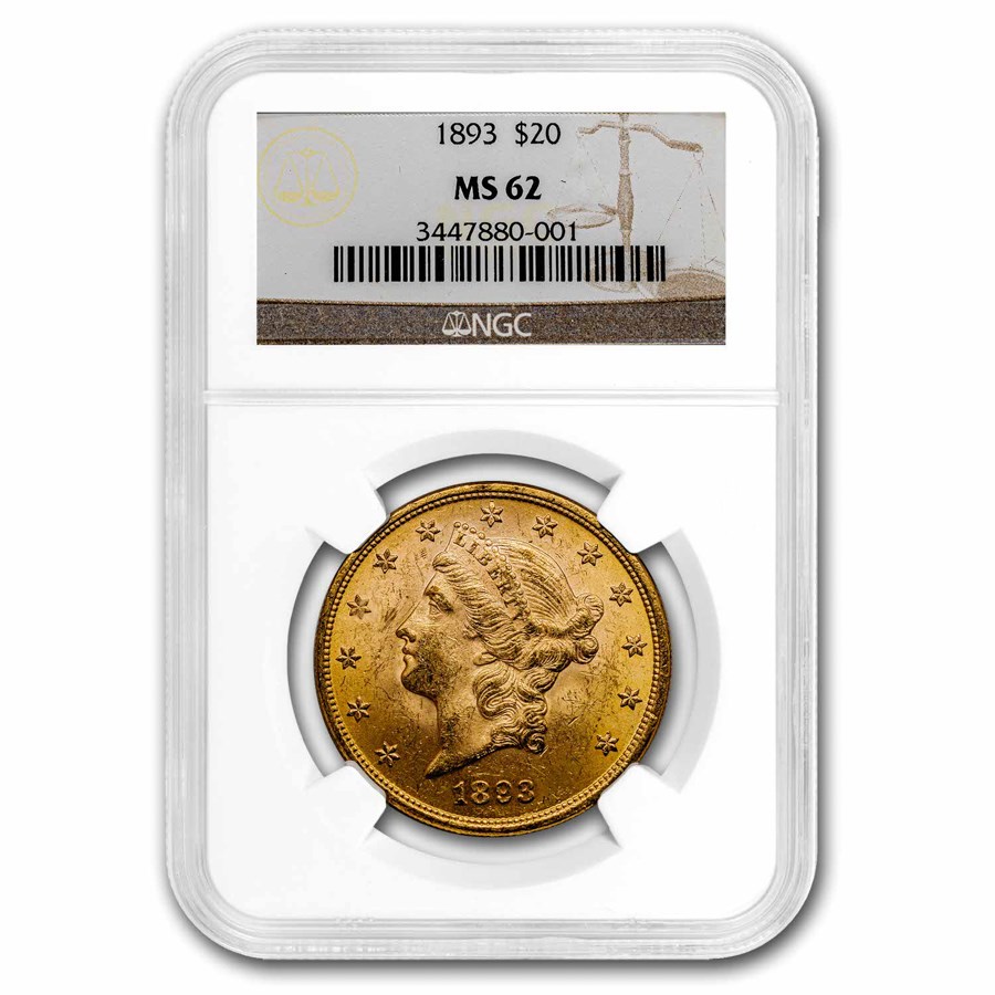 Buy 1893 $20 Liberty Gold Double Eagle MS-62 NGC | APMEX