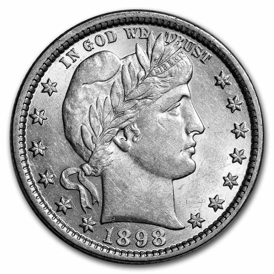 Buy 1893 Barber Quarter Choice AU | APMEX