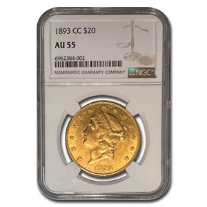 Buy 1893-CC $20 Liberty Gold Double Eagle AU-55 NGC | APMEX