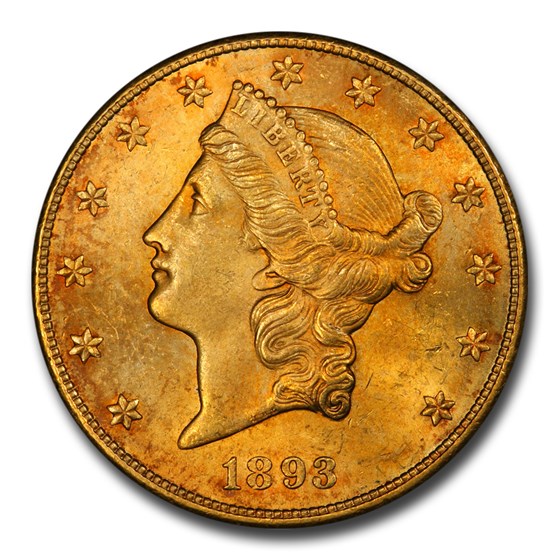 Buy 1893-CC $20 Liberty Gold Double Eagle AU-58 PCGS CAC | APMEX