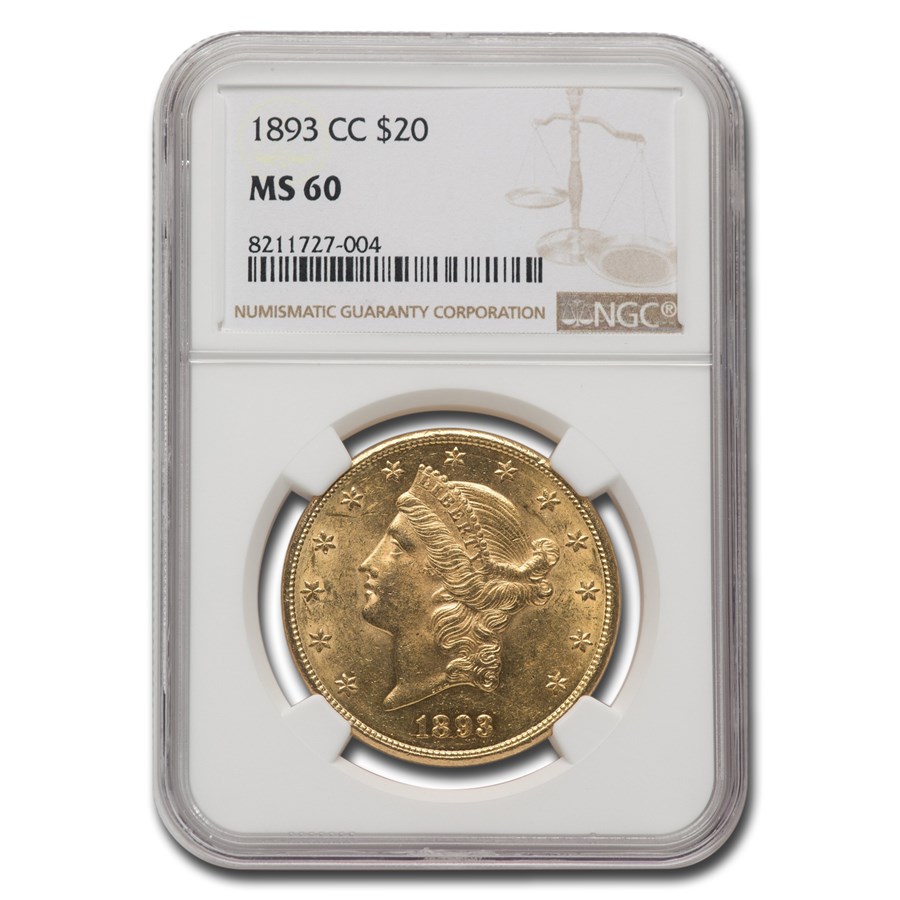 Buy 1893-CC $20 Liberty Gold Double Eagle MS-60 NGC | APMEX