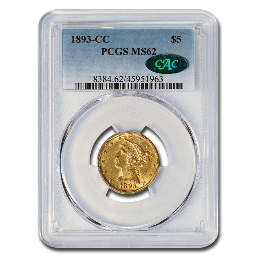 Buy 1893-CC $5 Liberty Gold Half Eagle MS-62 PCGS CAC | APMEX