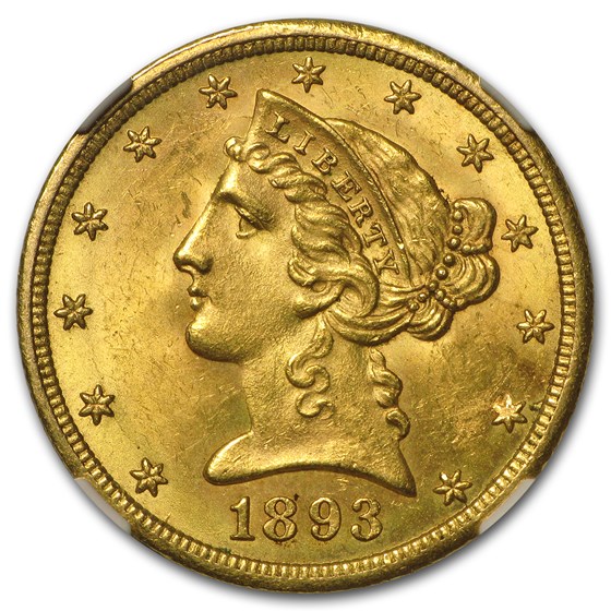 Buy 1893-CC $5 Liberty Gold Half Eagle MS-63 NGC | APMEX