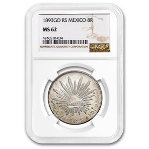 Buy 1893-Go RS Mexico Silver 8 Reales MS-62 NGC | APMEX