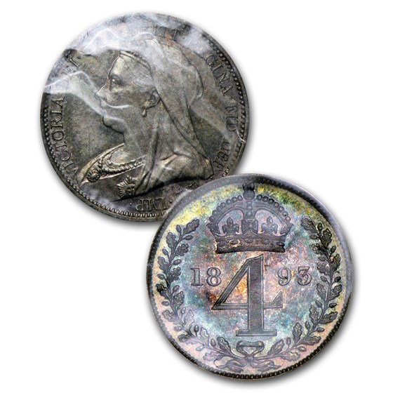 Buy 1893 Great Britain 4-Coin Queen Victoria Maundy Set | APMEX