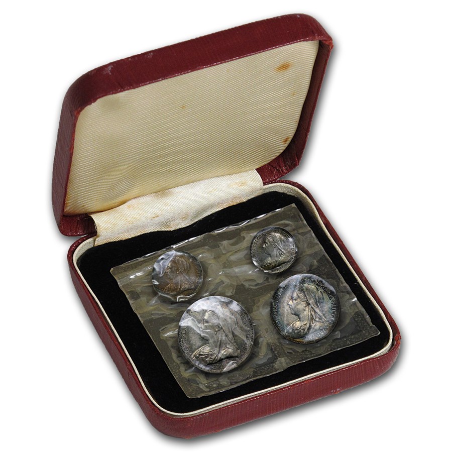 Buy 1893 Great Britain 4-Coin Queen Victoria Maundy Set | APMEX