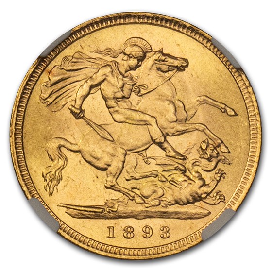 Buy 1893 Great Britain Gold Half-Sovereign Victoria MS-64+ NGC | APMEX