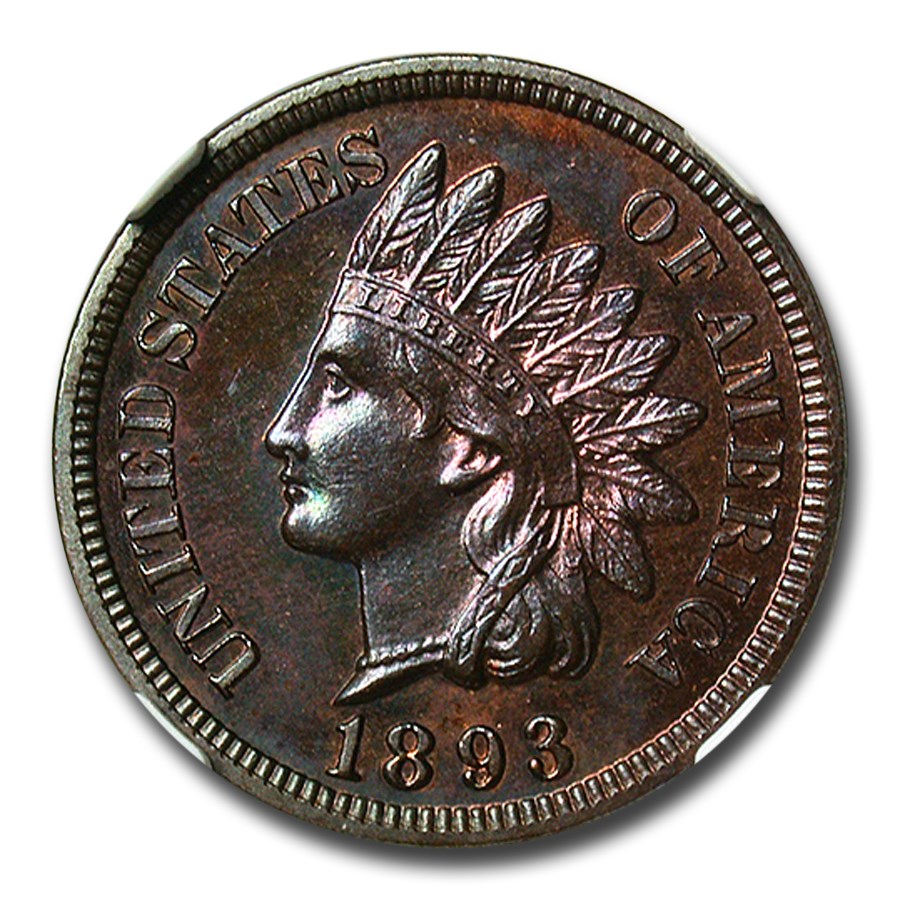 1893 Indian Head Cent PF-64 NGC (Brown)