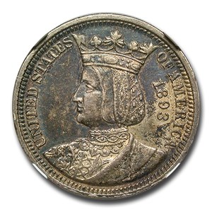 1893 Isabella Quarter AU-53 NGC