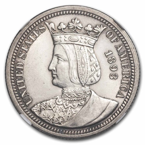 1893 Isabella Quarter AU-55 NGC