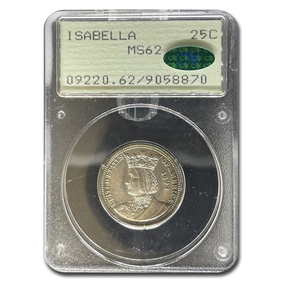 Buy 1893 Isabella Quarter MS-62 PCGS CAC (Rattler) | APMEX