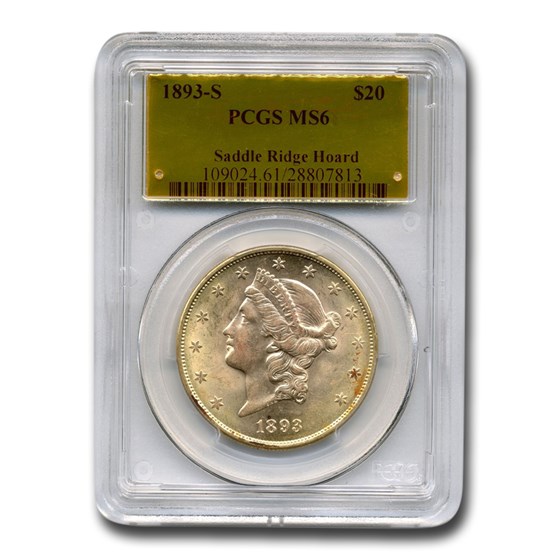 Buy 1893-S $20 Liberty Gold Double Eagle MS-61 PCGS (Saddle Ridge) | APMEX