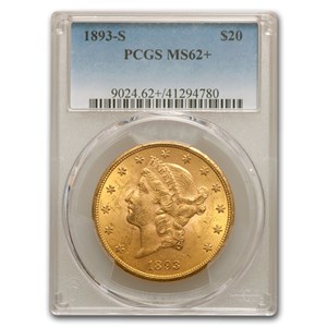 Buy 1893-S $20 Liberty Gold Double Eagle MS-62+ PCGS | APMEX