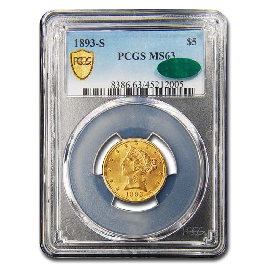 Buy 1893-S $5 Liberty Gold Half Eagle MS-63 PCGS CAC | APMEX