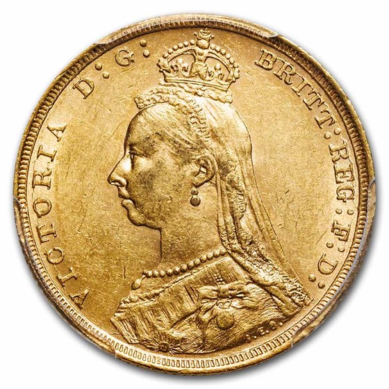 Buy 1893-S Australia Gold Sovereign Victoria Jubilee AU-58 PCGS | APMEX