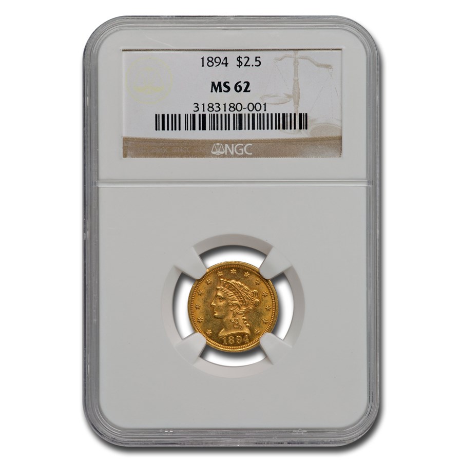 Buy 1894 $2.50 Liberty Gold Quarter Eagle MS-62 NGC | APMEX
