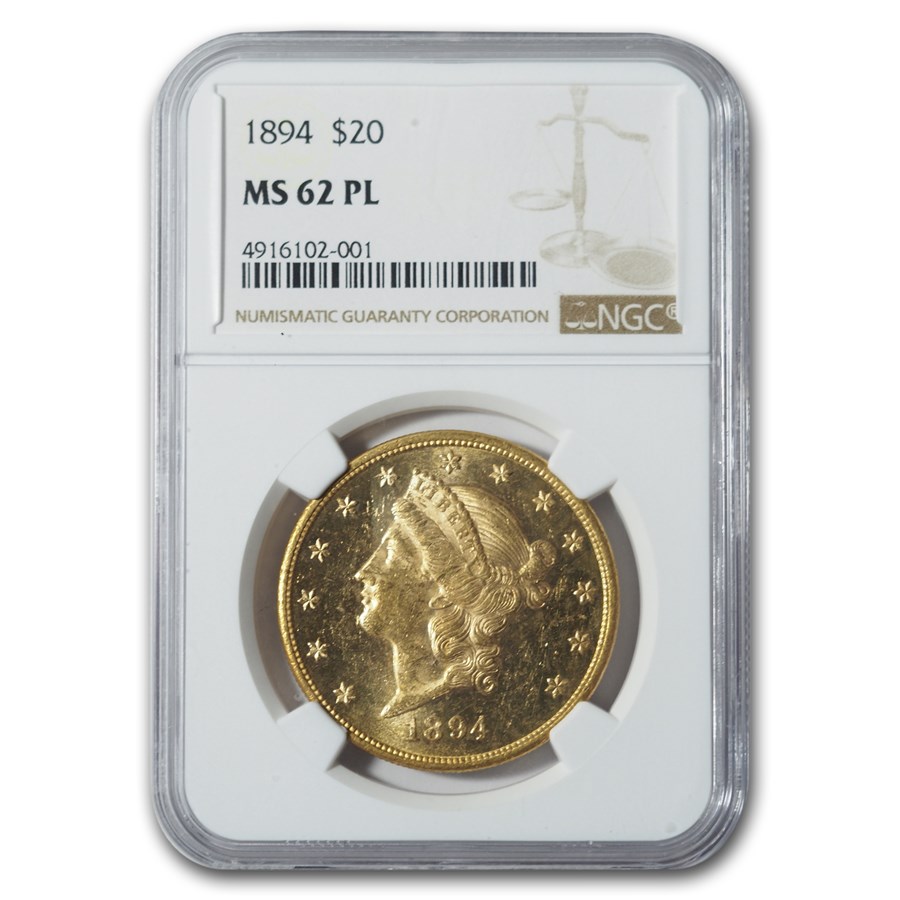 Buy 1894 $20 Liberty Gold Double Eagle MS-62 NGC (PL) | APMEX