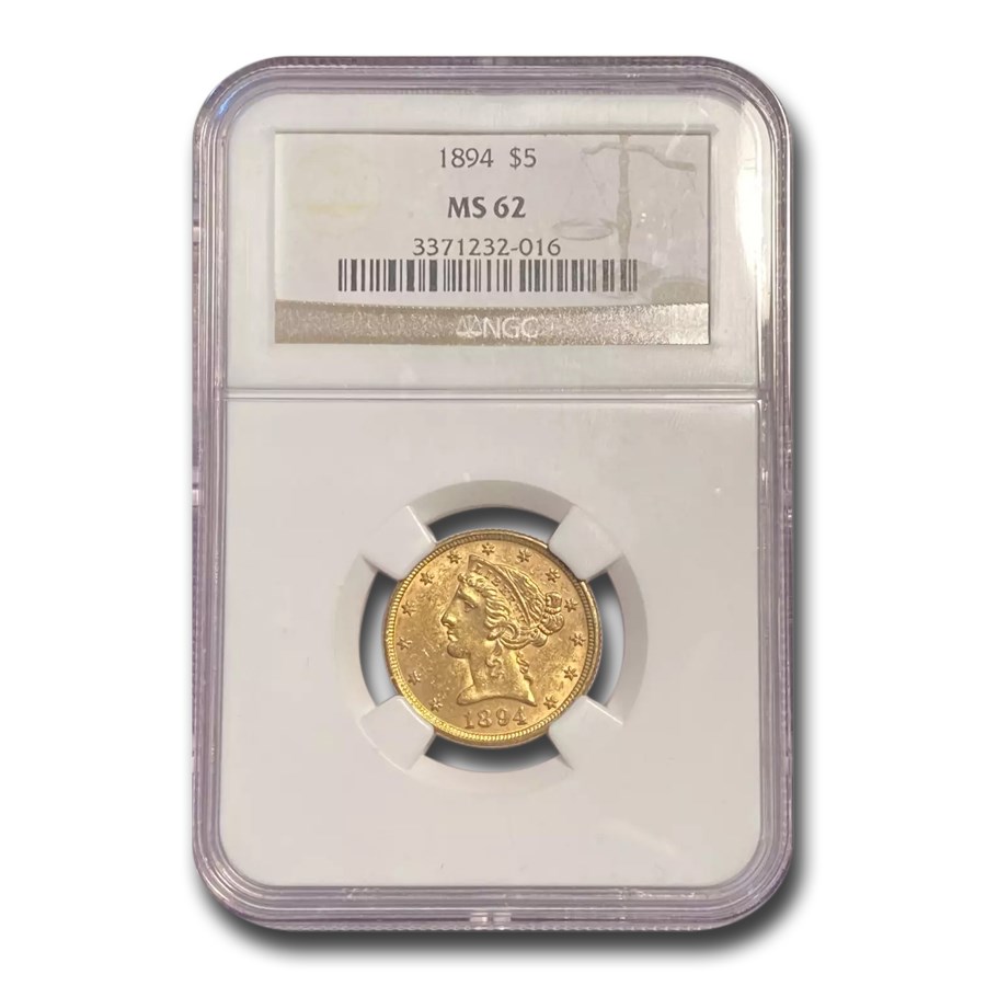 Buy 1894 $5 Liberty Gold Half Eagle MS-62 NGC | APMEX
