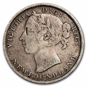 1894 Newfoundland Silver 20 Cents Victoria VF