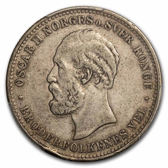 Buy 1894 Norway Silver 2 Kroner Oscar II VF-30 PCGS | APMEX