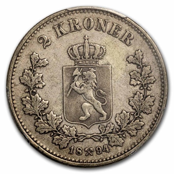 Buy 1894 Norway Silver 2 Kroner Oscar II VF-30 PCGS | APMEX