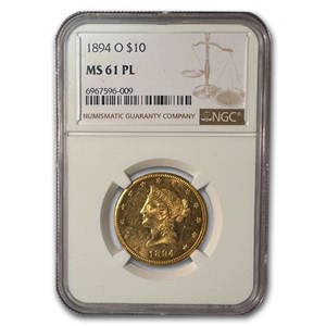 1894-O $10 Liberty Gold Eagle MS-61 NGC (PL)