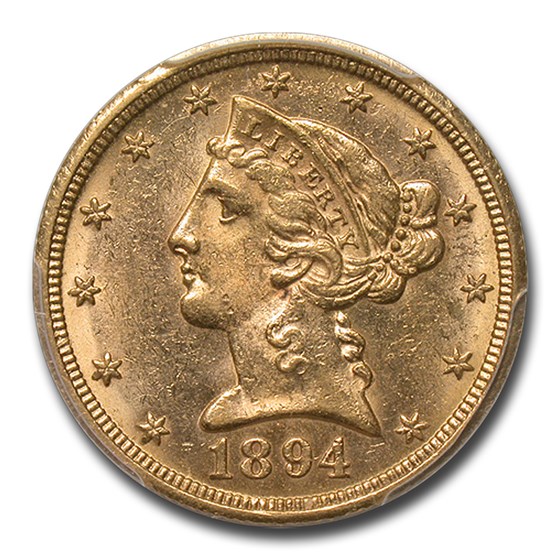 Buy 1894-O $5 Liberty Gold Half Eagle MS-62 PCGS | APMEX