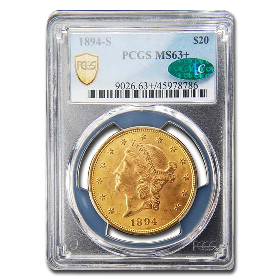 Buy 1894-S $20 Liberty Gold Double Eagle MS-63+ PCGS CAC | APMEX