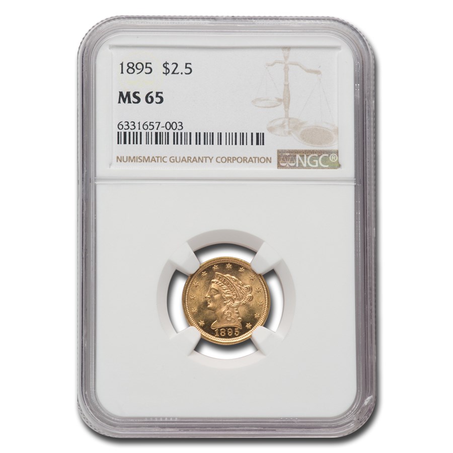 1895 $2.50 Liberty Gold Quarter Eagle MS-65 NGC