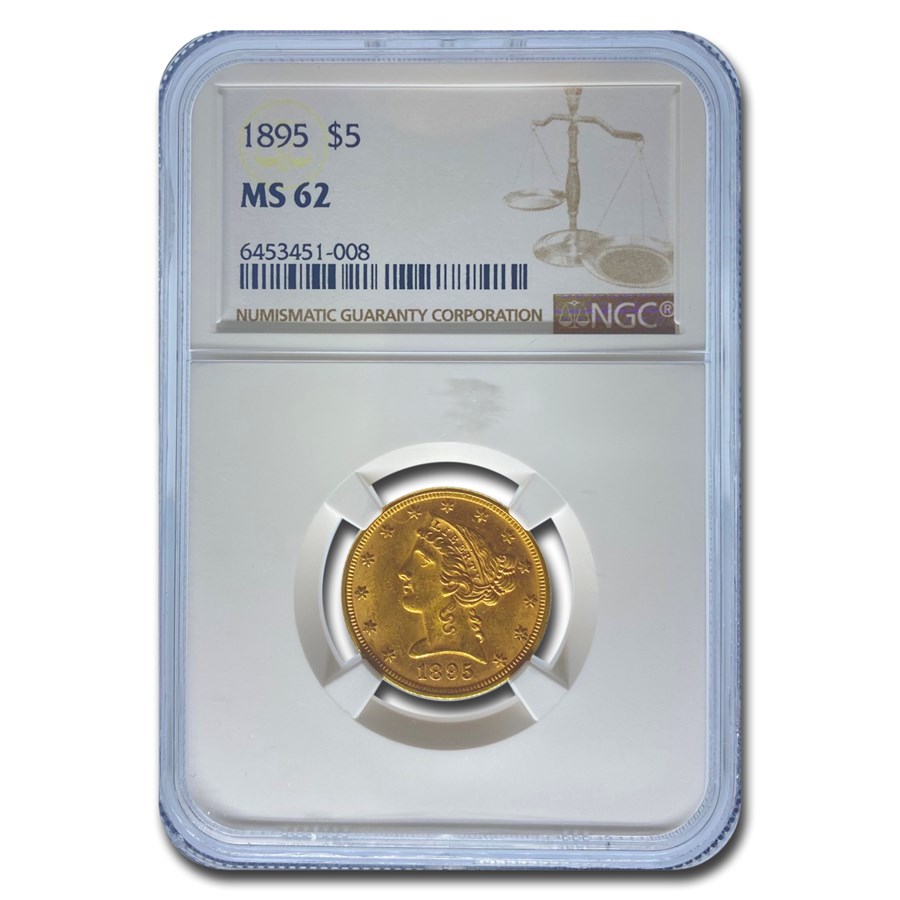 Buy 1895 $5 Liberty Gold Half Eagle MS-62 NGC | APMEX