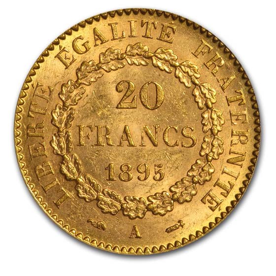 Buy 1895-A France Gold 20 Francs Angel MS-63 PCGS | APMEX
