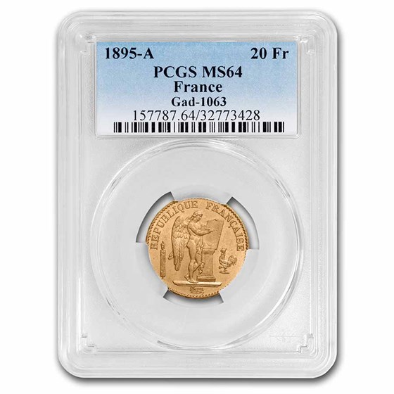 Buy 1895-A France Gold 20 Francs Angel MS-64 PCGS | APMEX