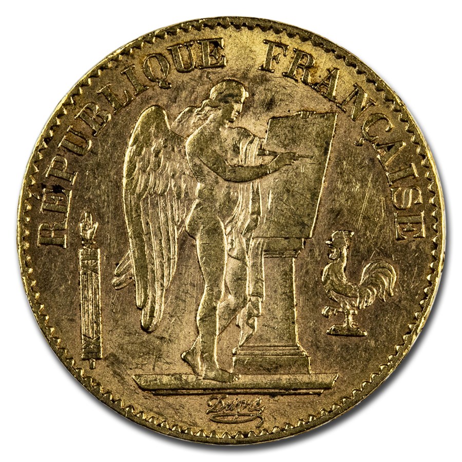 Buy 1895-A France Gold 20 Francs Lucky Angel BU | APMEX