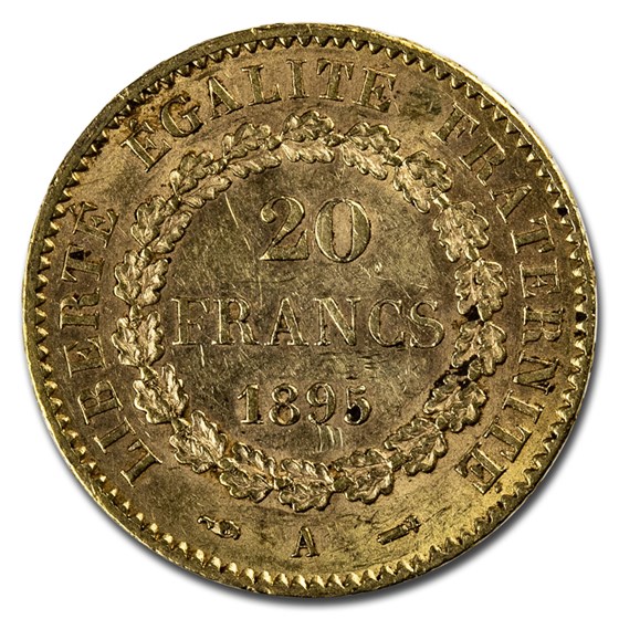Buy 1895-A France Gold 20 Francs Lucky Angel BU | APMEX