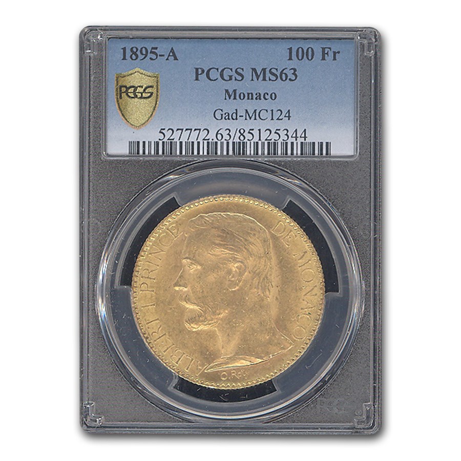 Buy 1895-A Monaco Gold 100 Francs Albert I MS-63 PCGS | APMEX