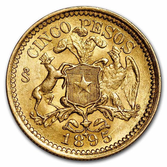 Buy 1895 Chile Gold 5 Pesos Liberty BU | APMEX