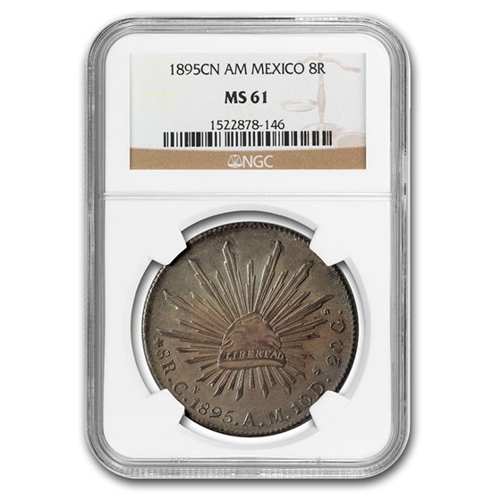Buy 1895-Cn AM Mexico Silver 8 Reales MS-61 NGC | APMEX