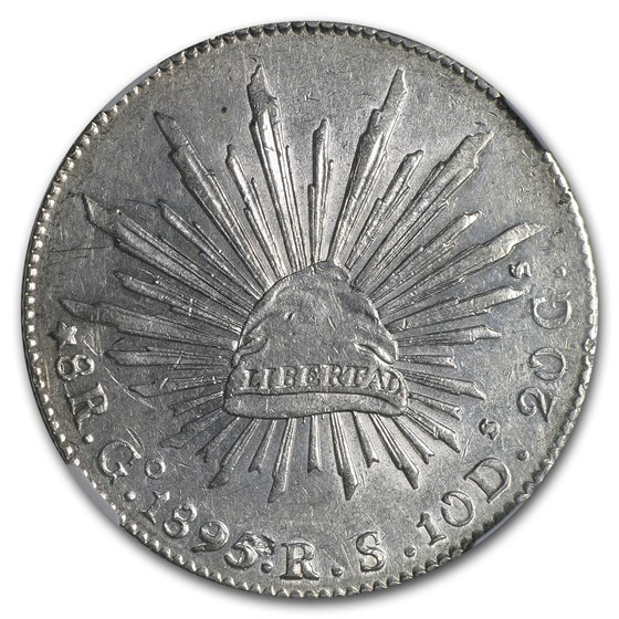 Buy 1895 Go-RS Mexico Silver 8 Reales AU-58 NGC | APMEX